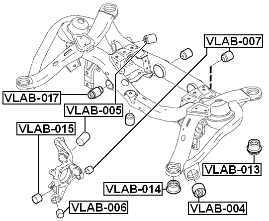 Fits VOLVO XC90 - Rubber Suspension Bush Rear Control Arm Wishbone ...